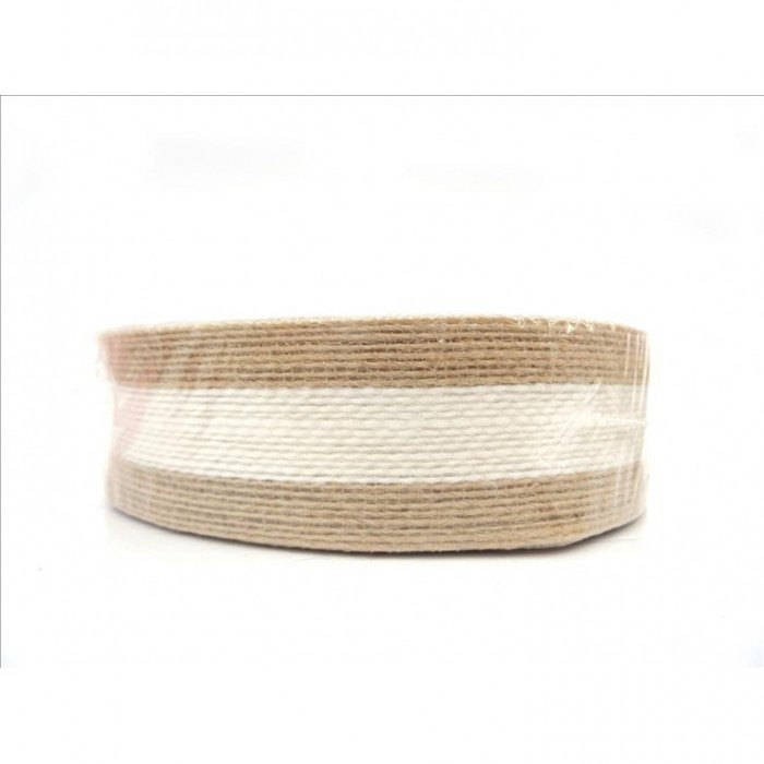 CINTA YUTE NATURAL CRUDO 40mm X 20m