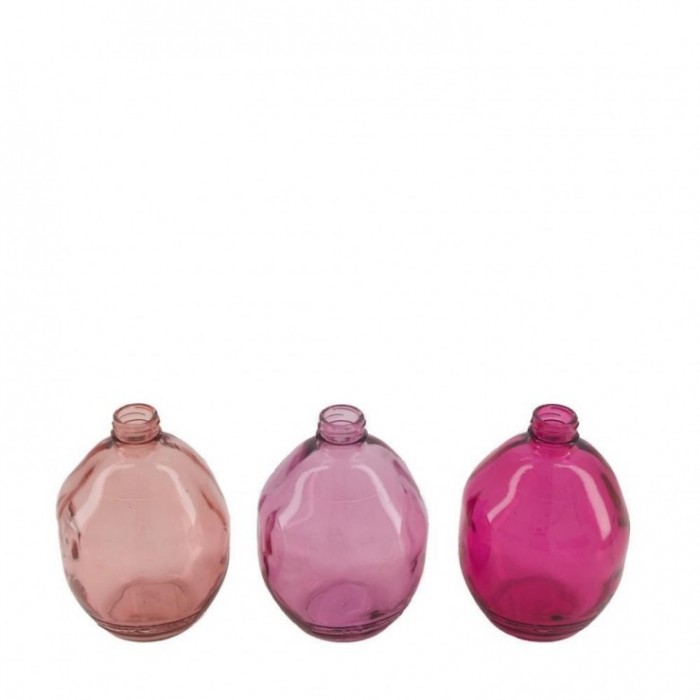 CRISTAL BOTELLA ROSA MIX D9x13.5cm 3 TONOS